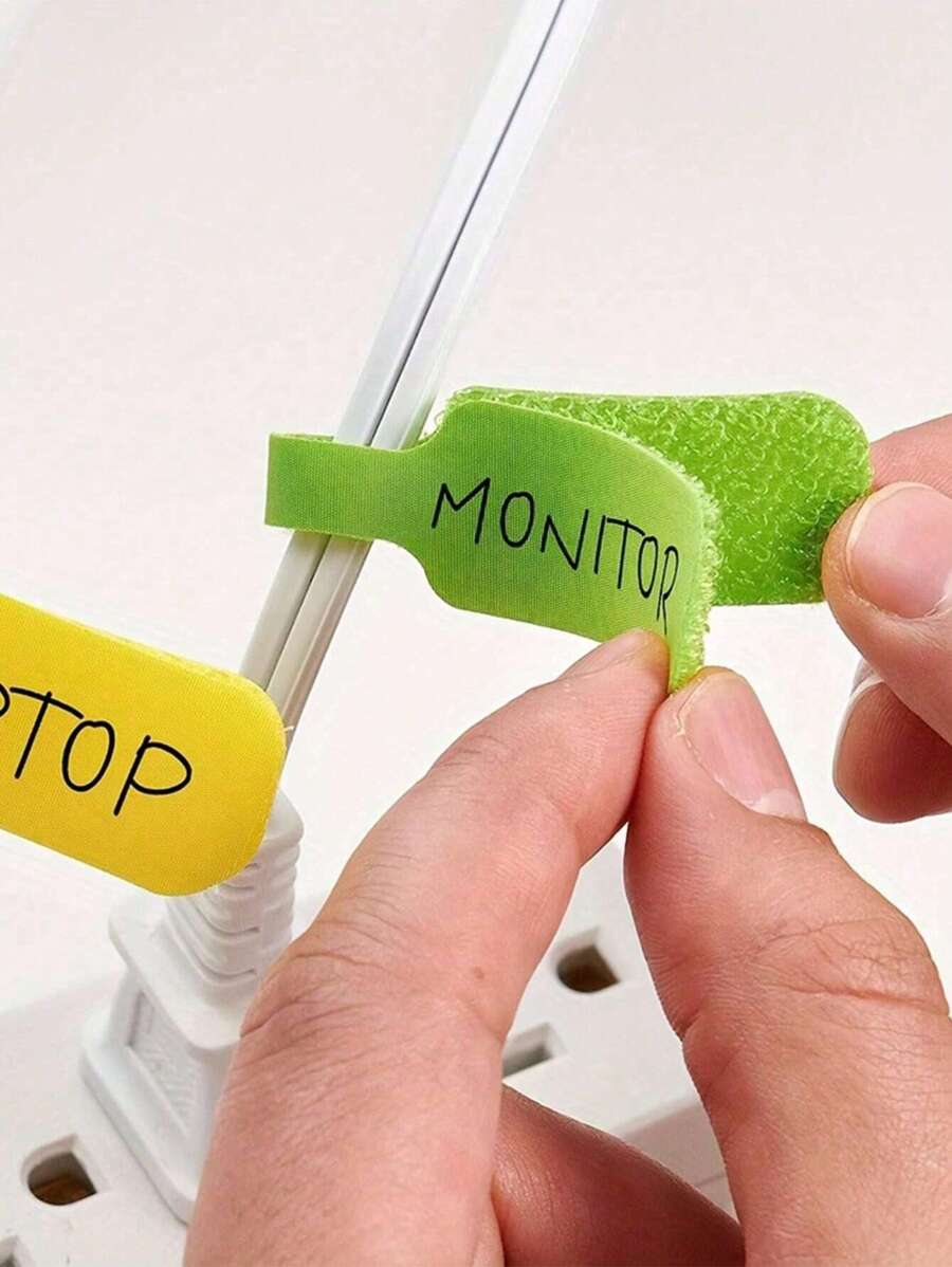 8 Pcs Reusable Cable Label Organizers With Writable Labels, Cable Ties ...