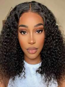 Lockige Bob-Perücke, brasilianisches Echthaar, 13 x 4 Zoll, Lace-Front ...