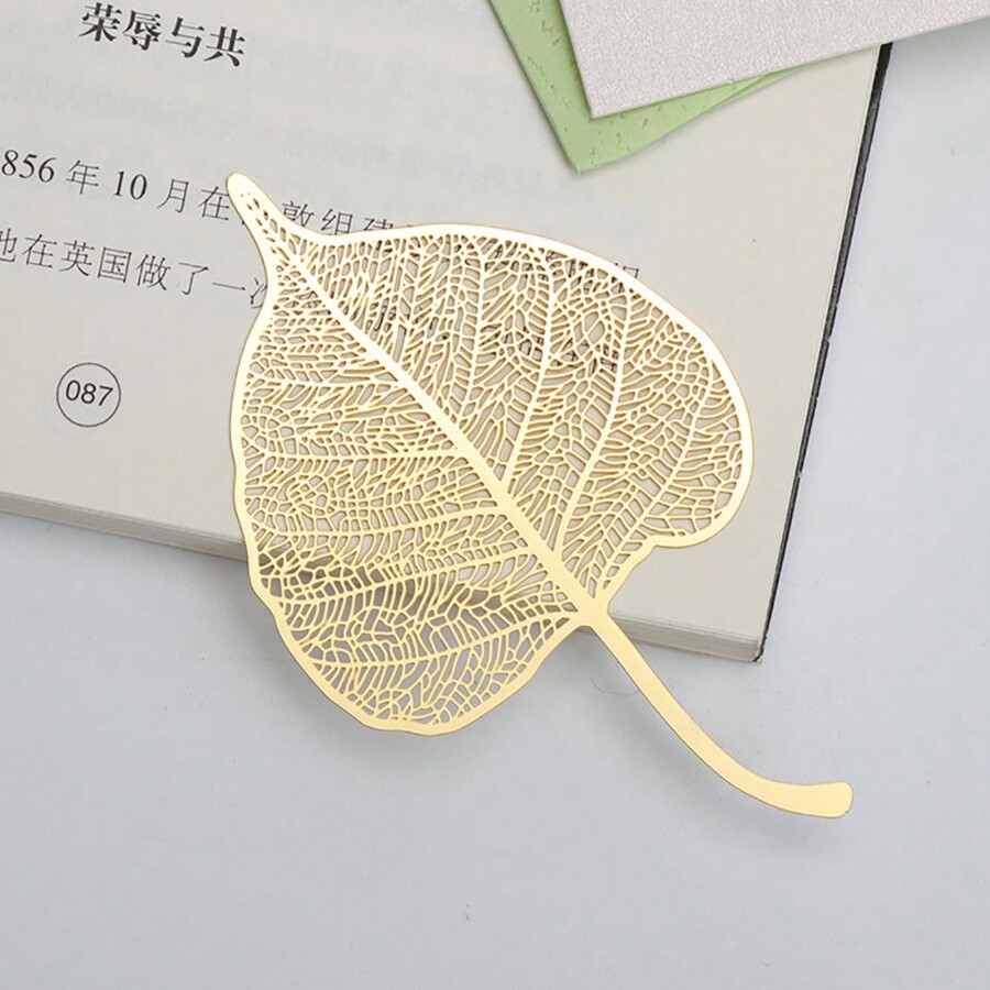 Leaf Bookmarks - Intricate Leaf Vein Brass Bookmarks, Hollowed-Out ...