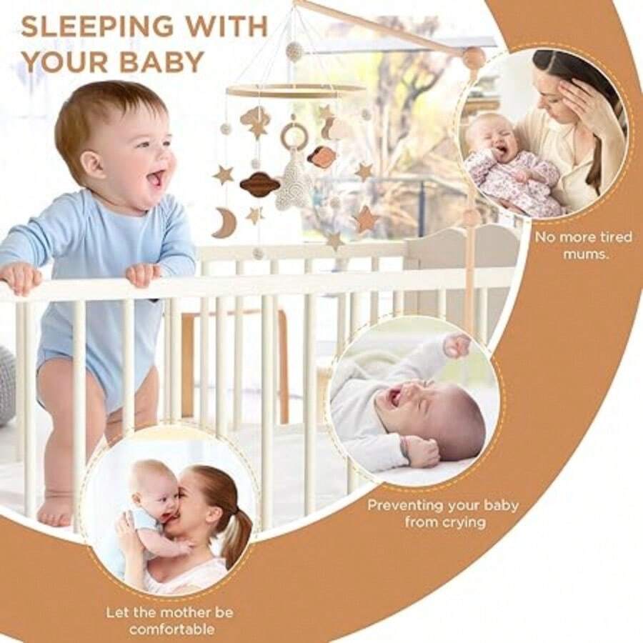 Baby Crib, Mobile Bracket Wooden Baby Crib, Flexible Stand Bracket ...