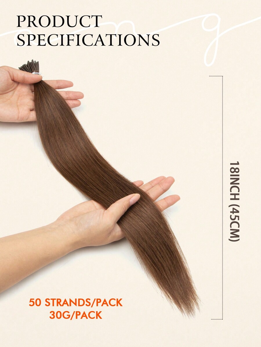 I Tip Hair Extensions Human Hair Extensions Color 4 Chocolate Brown 14 ...