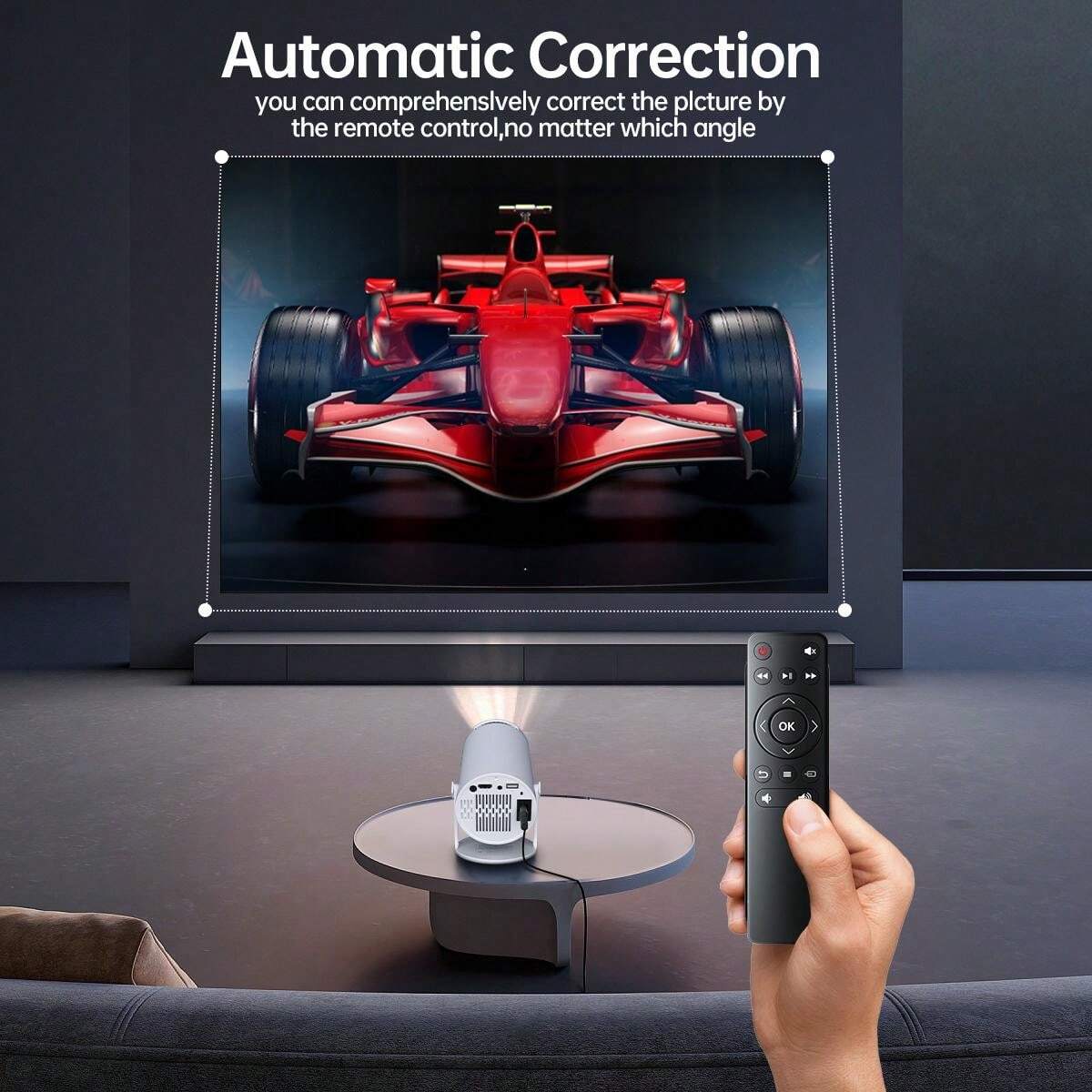 Mini Projector, 4K Ultra HD Auto Keystone Correction ,100 ANSI Lumens ...