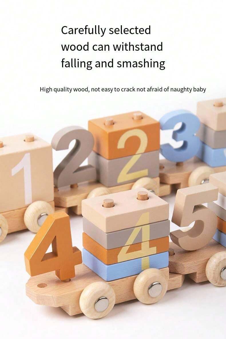 Tlewj Colorful Wooden Digit Train Quantitative Cognition Stacking ...