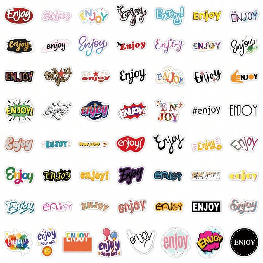 55Pcs Enjoy Stickers, Enjoy Vinyl Stickers For Laptop Water Bottle ...