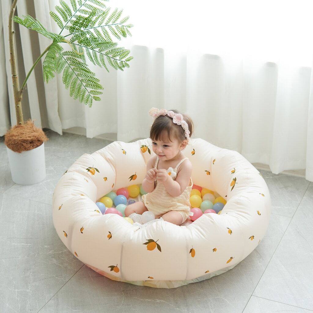 1pc Foldable PVC Kids Ball Pool, Inflatable Baby Pit With Soft Round ...