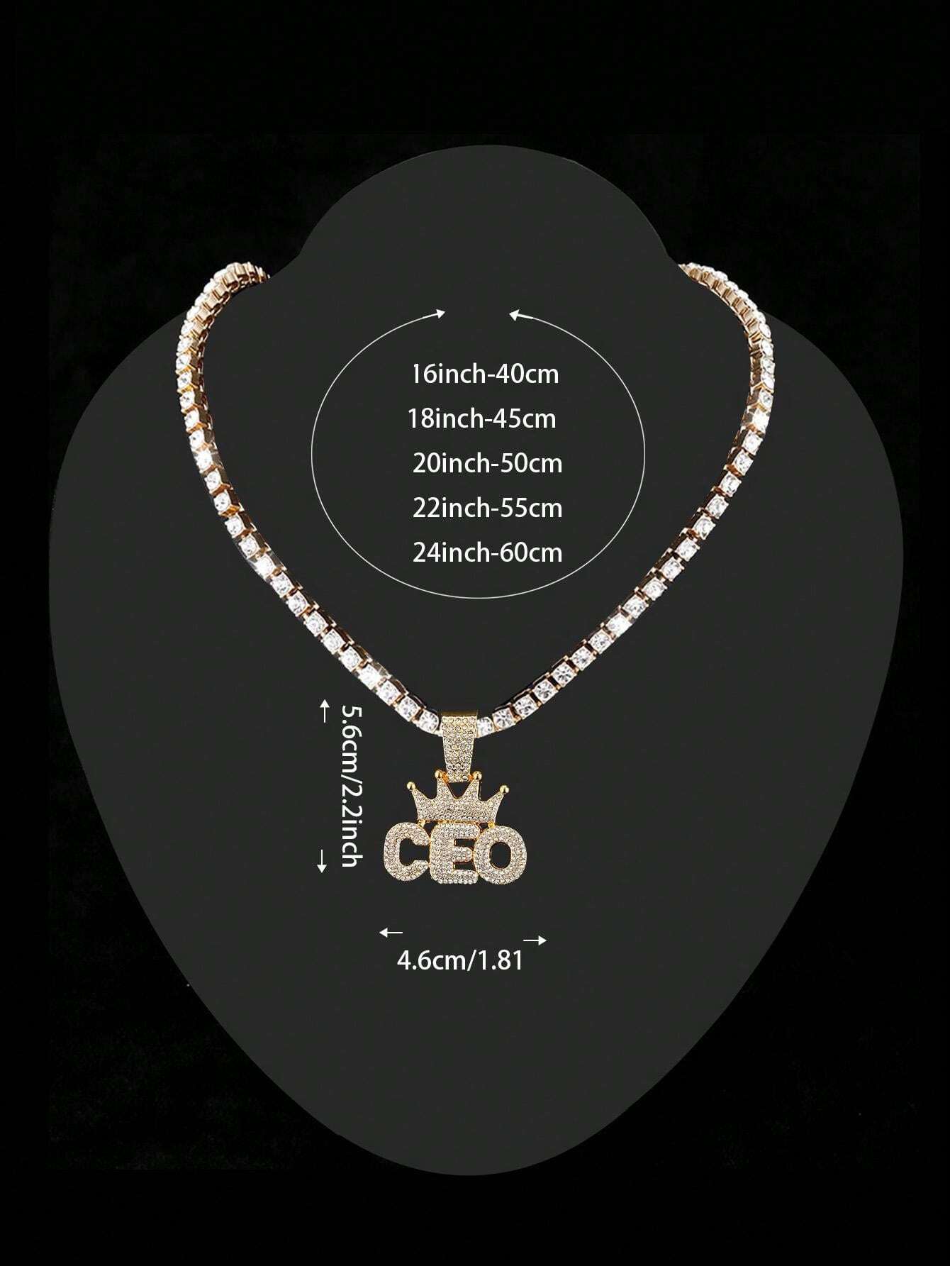 Cross-Border Hip-Hop Fully Rhinestone Crown CEO Alloy Pendant Niche Hip ...