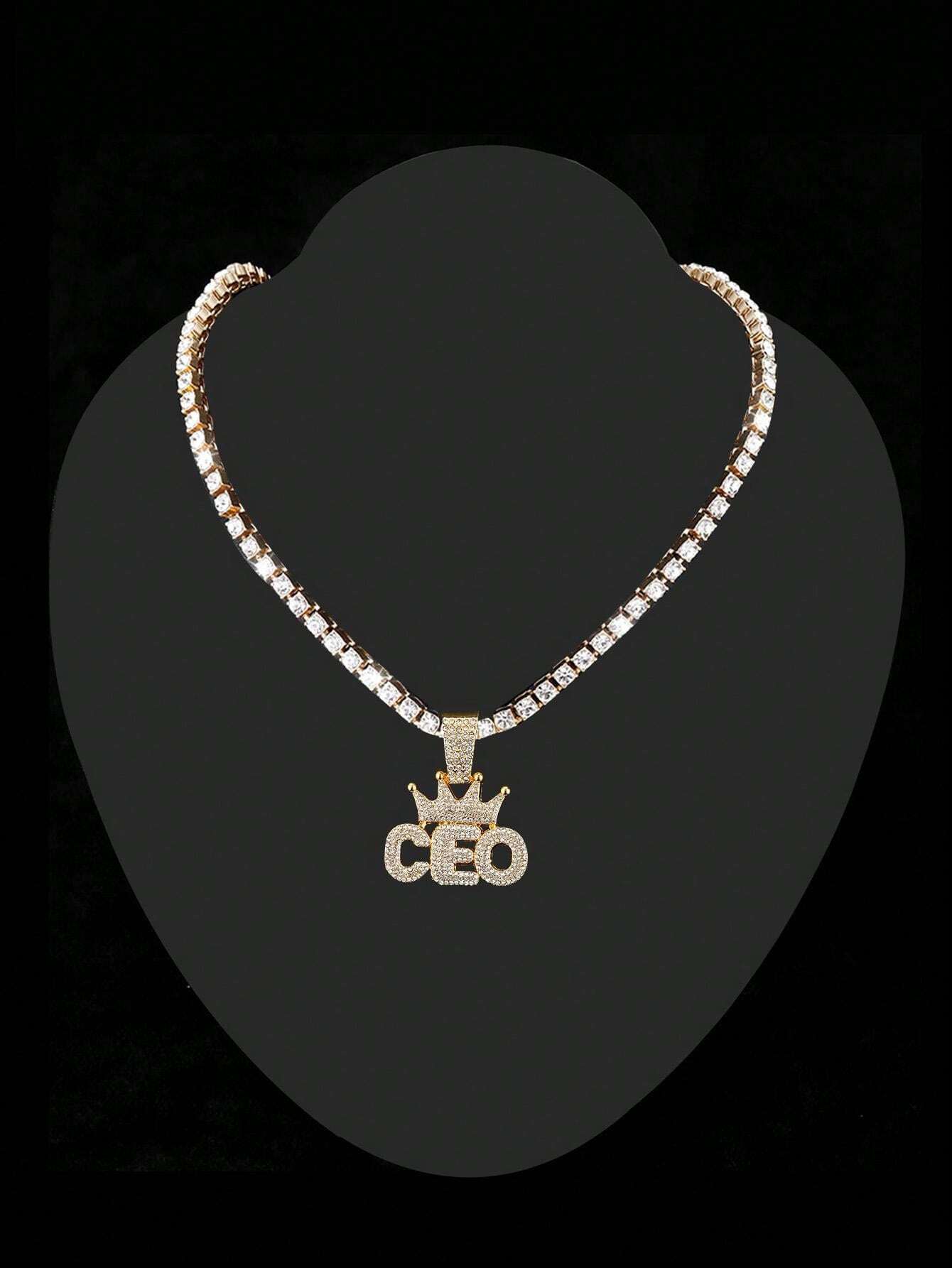 Cross-Border Hip-Hop Fully Rhinestone Crown CEO Alloy Pendant Niche Hip ...