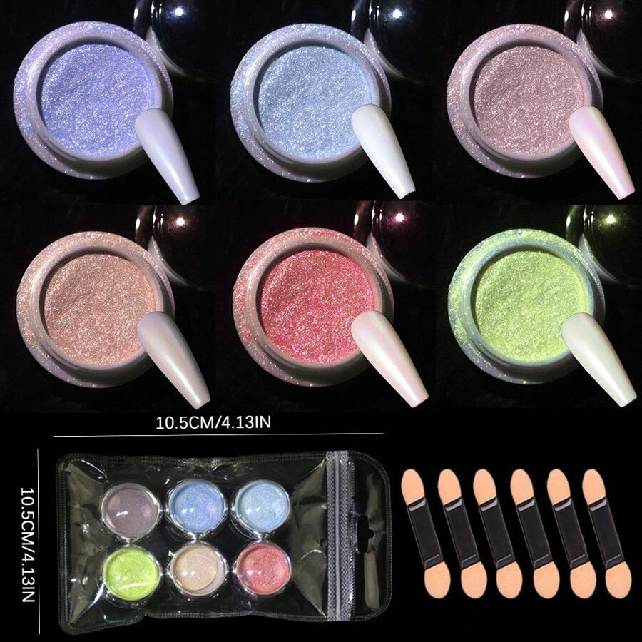 Moonlight Powder Nail Art Sky Mirror Magic Mirror Powder Gold Silver ...