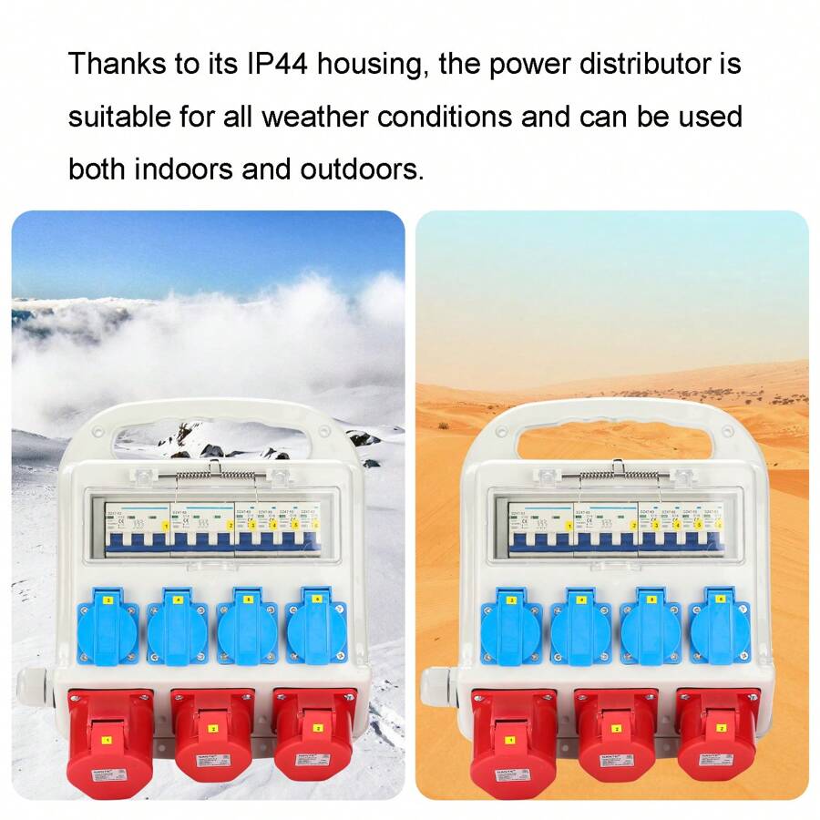 Jiubiaz Stromverteiler Baustromverteiler Verteiler CEE Kraftstrom Steckdose IP44 für Baustelle ...