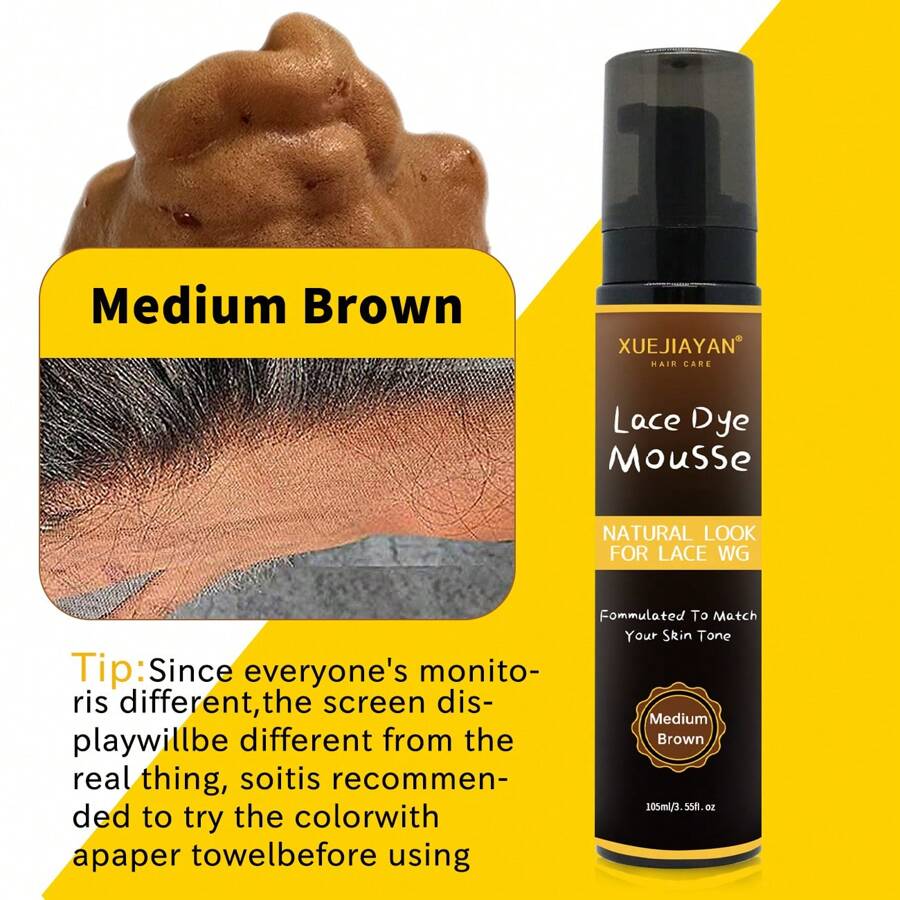 XUEJIAYAN Medium Brown Wig Tint Lace Spray And Mousse ForMelting Lace ...