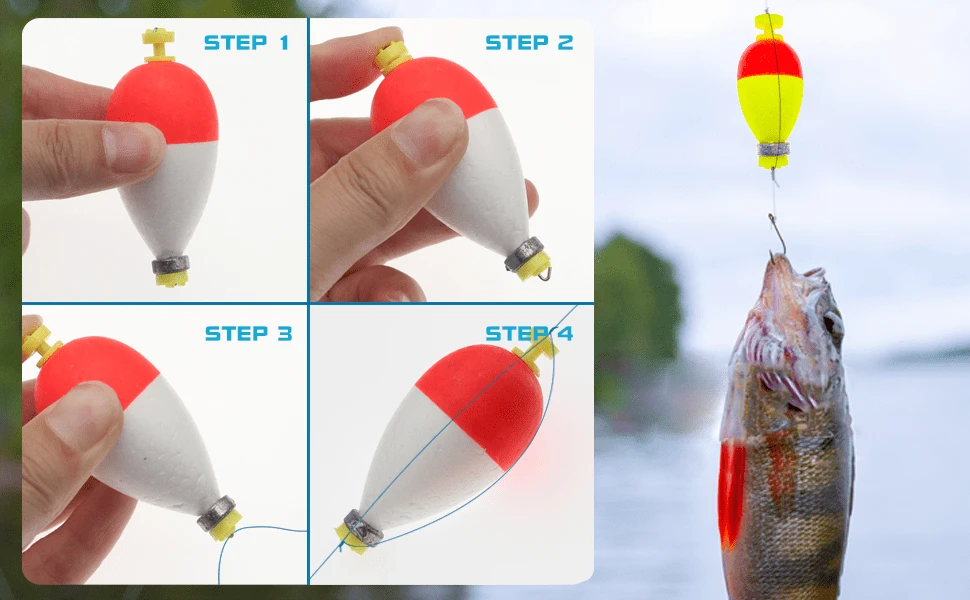 Weighted-Bobbers-For-Fishing-Floats-Bouy Slip Bobber Fishing Corks Kit ...