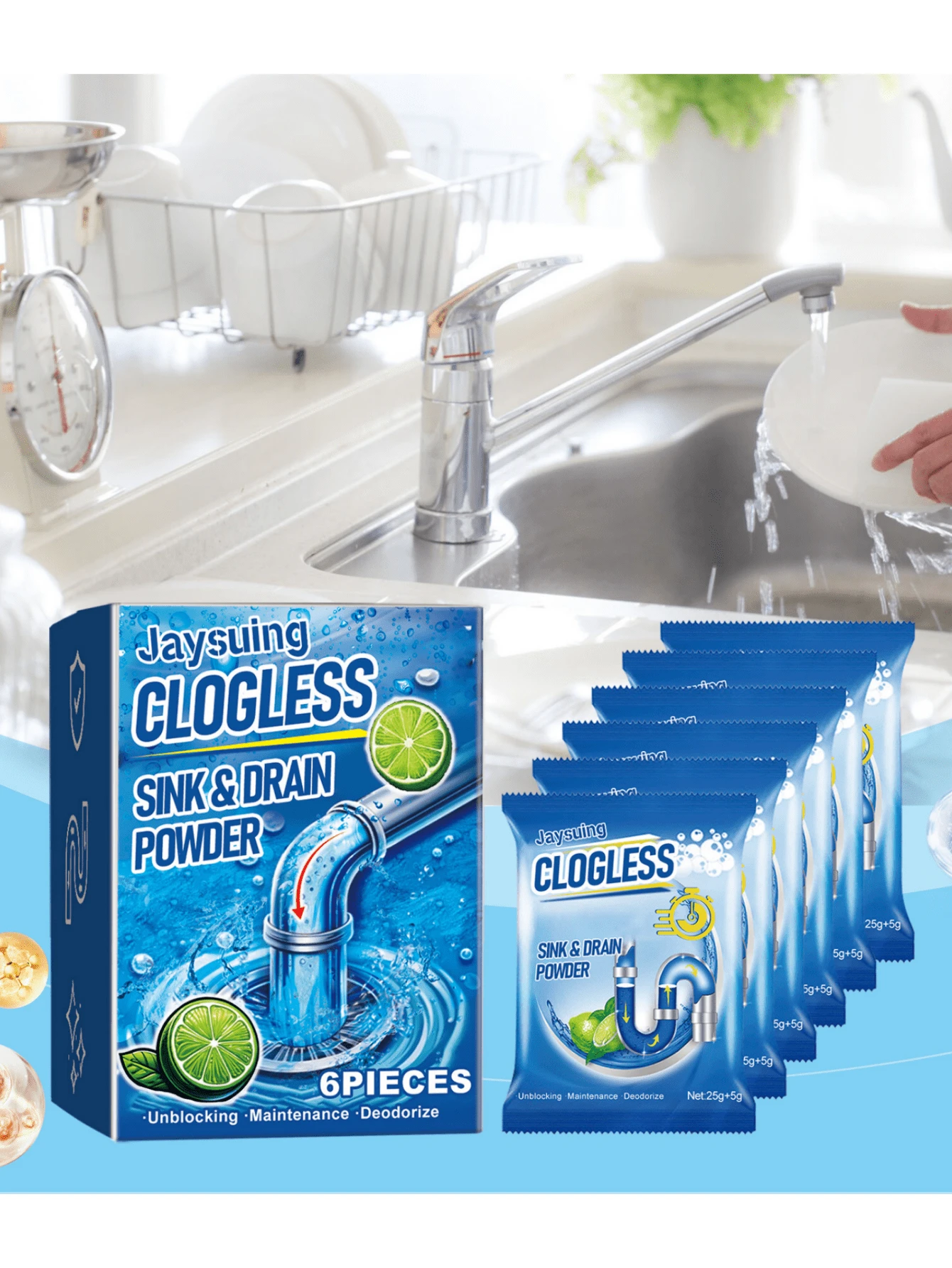 Pipe Dredging Cleaning Powder Cleans And Dissolves Drain Drain Oil ...