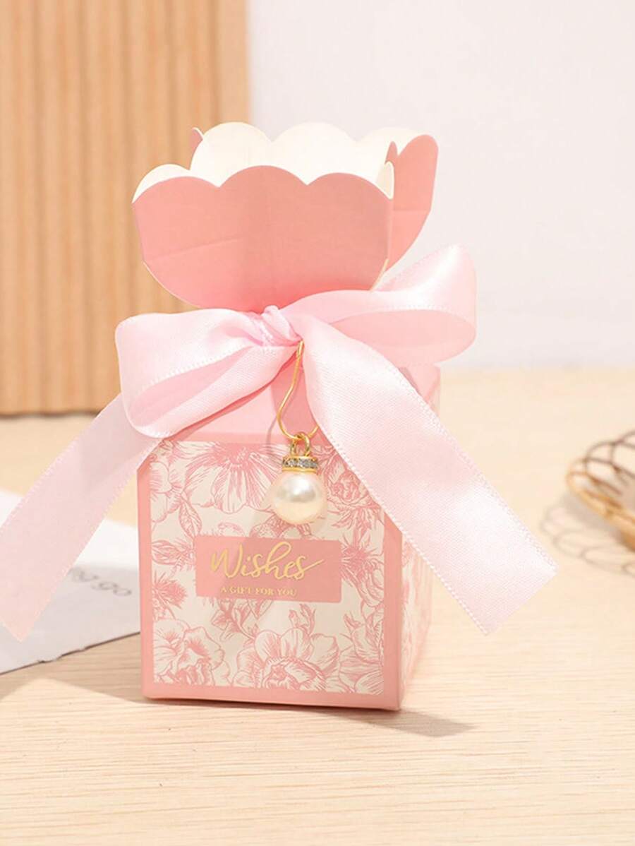 10pcs Pink Wedding Party Favor Boxes, Paper Candy & Gift Boxes ...