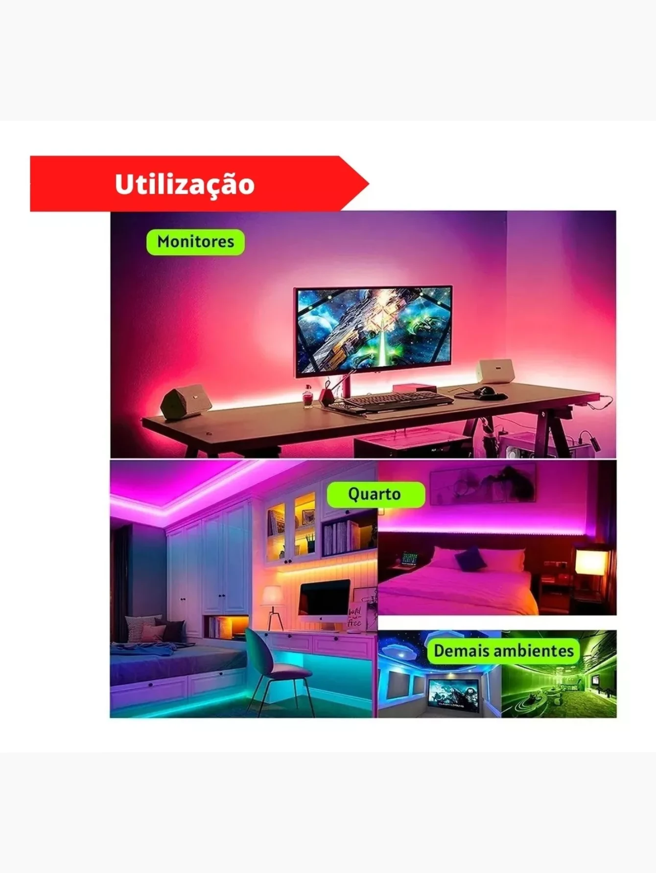 RGB LED Strip 5 Meters Various Colors Without Power Supply With Remote ...