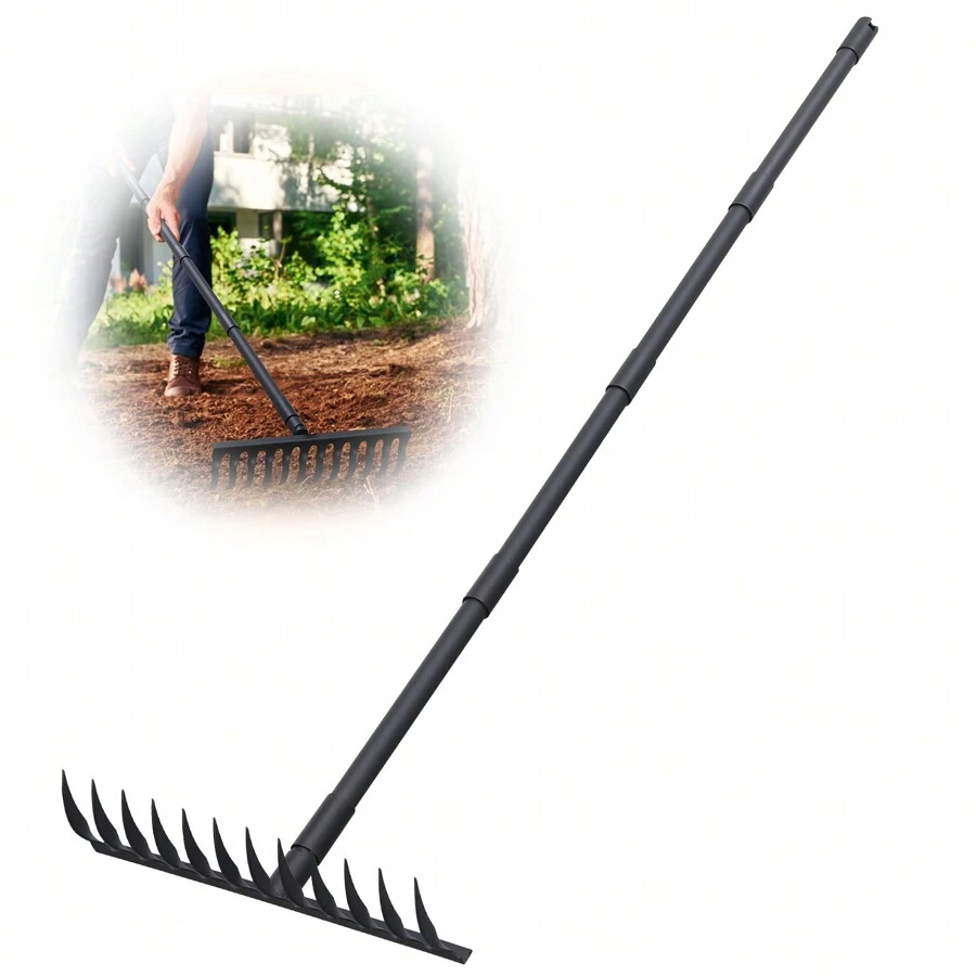 Pragmatist Bow Rake Heavy Duty Metal Head Garden Rake With Adjustable ...