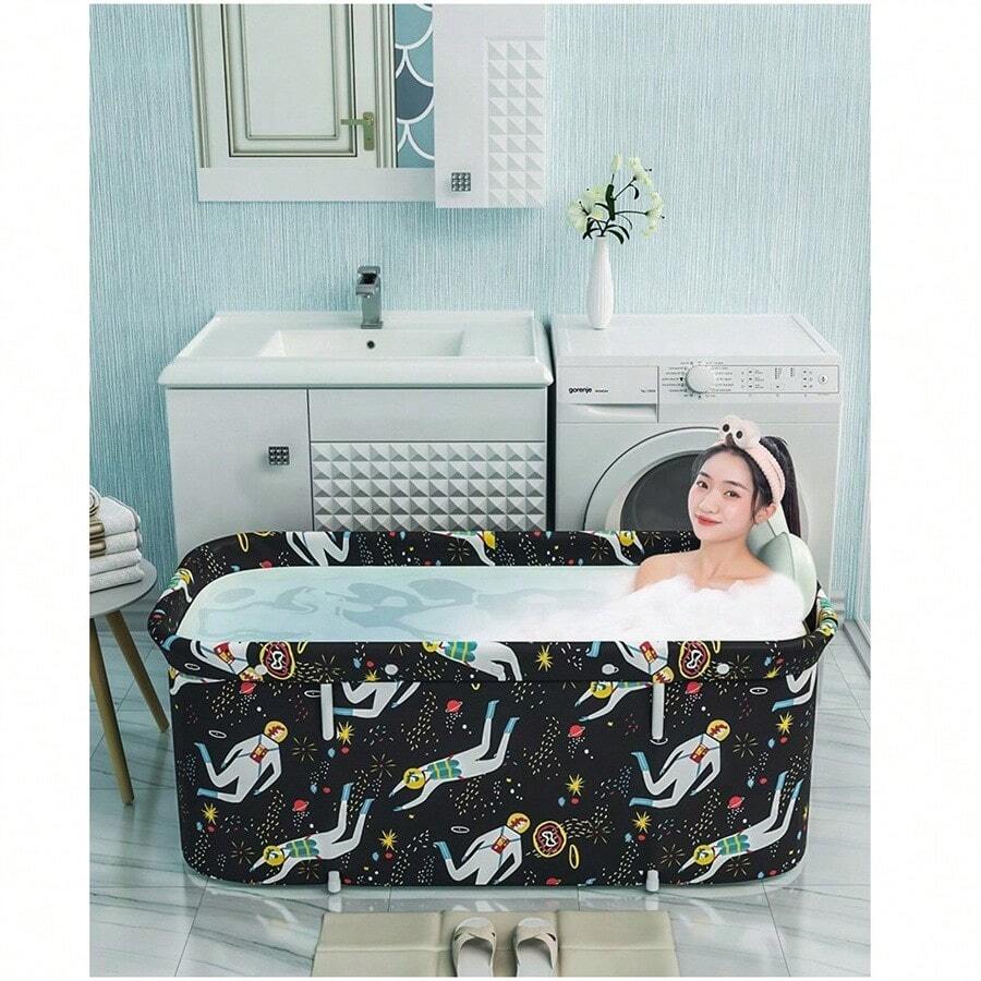 Banheira dobrável para adultos, banheira de imersão de grande capacidade para uso doméstico ...