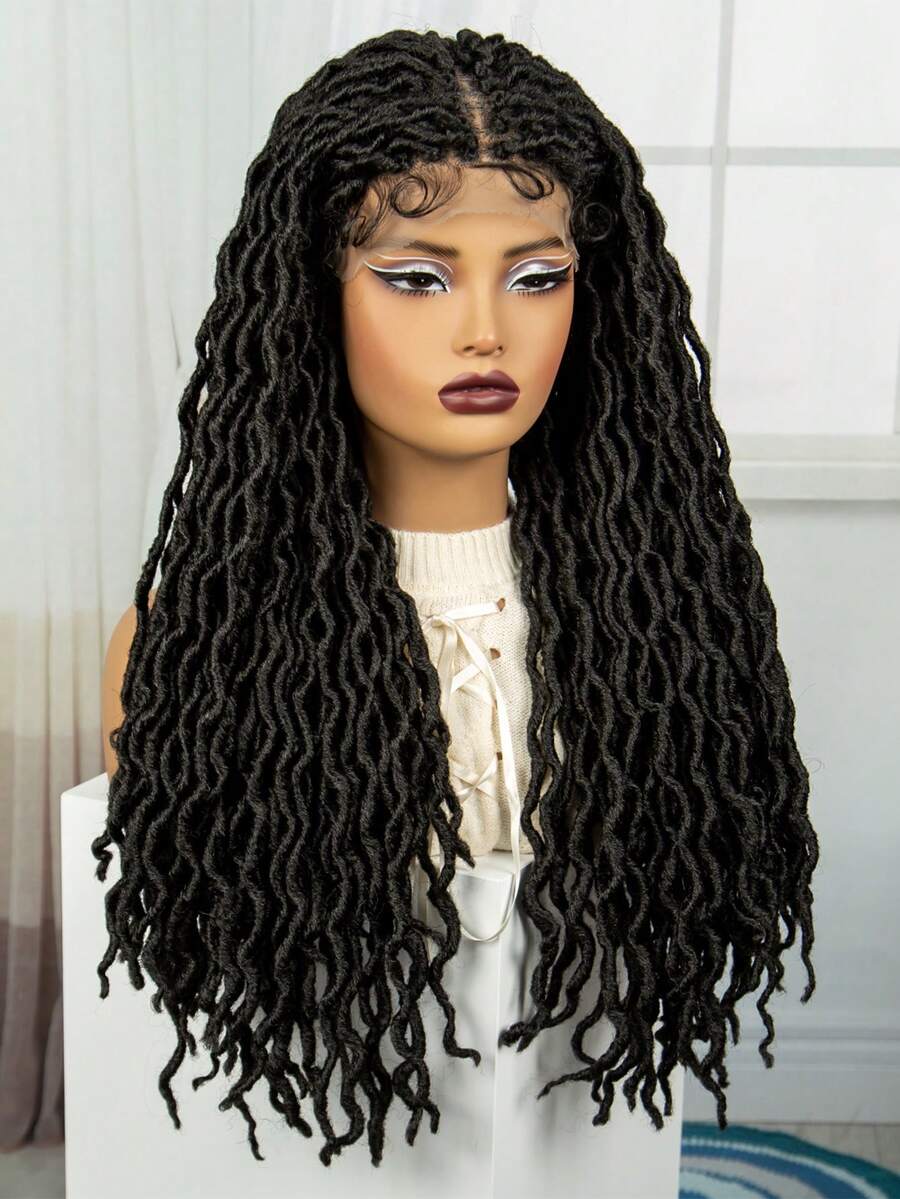 A ANYTIME Goddess Locs Synthetic Braided Wigs For Black Women Colored ...