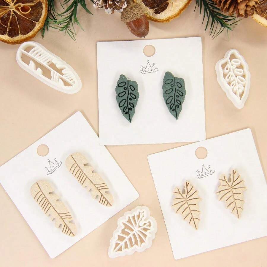 3pcs Leaves Polymer Clay Cutters, Plant Polymer Clay Cutters For ...