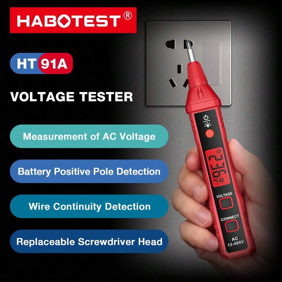 HABOTEST HT91A VOLTAGE TESTER, Measurement Of AC Voltage, Battery ...