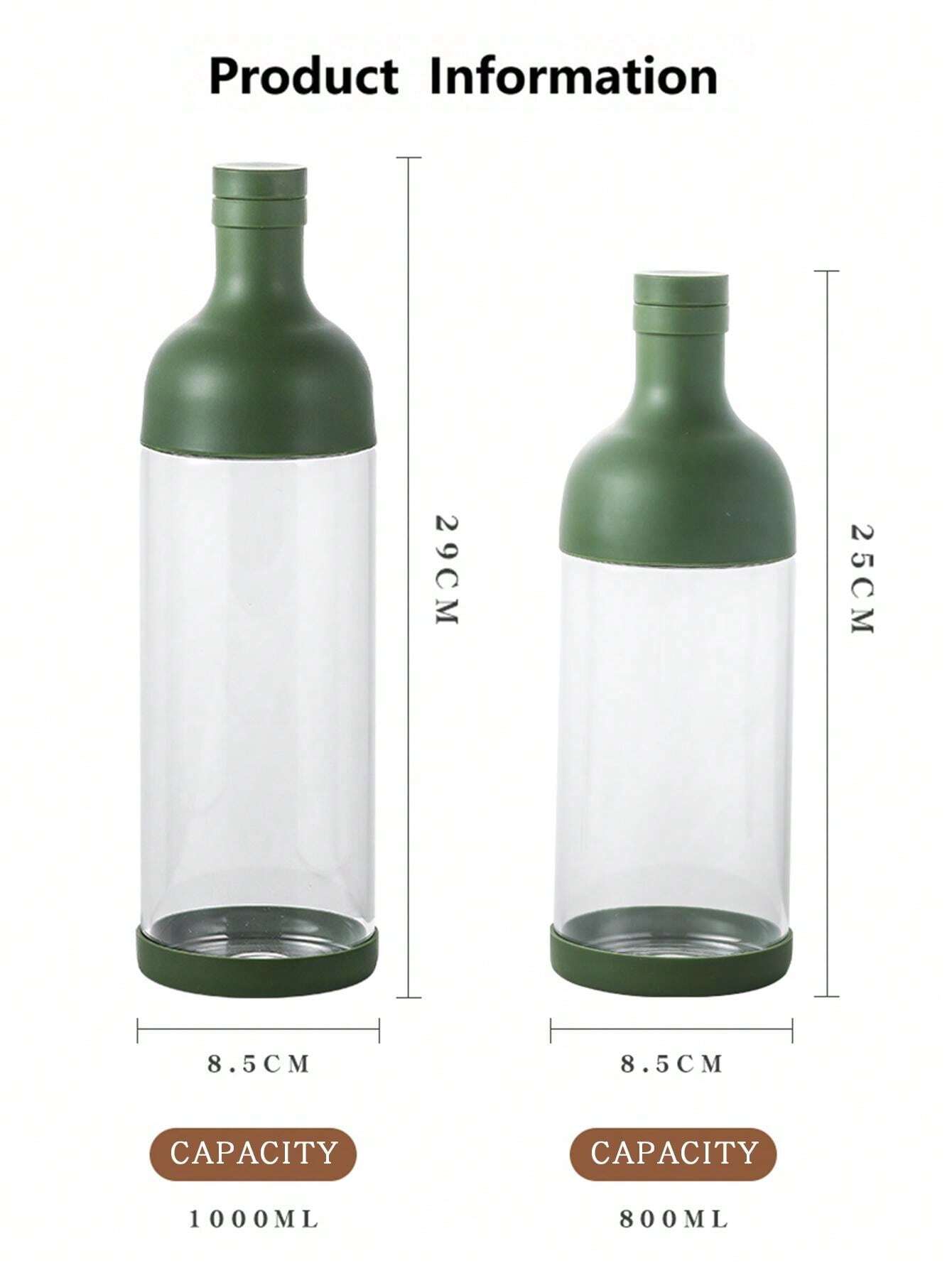 800/1000ML Glass Cold Brew Tea Bottle - Multiple Colors, Large Capacity ...