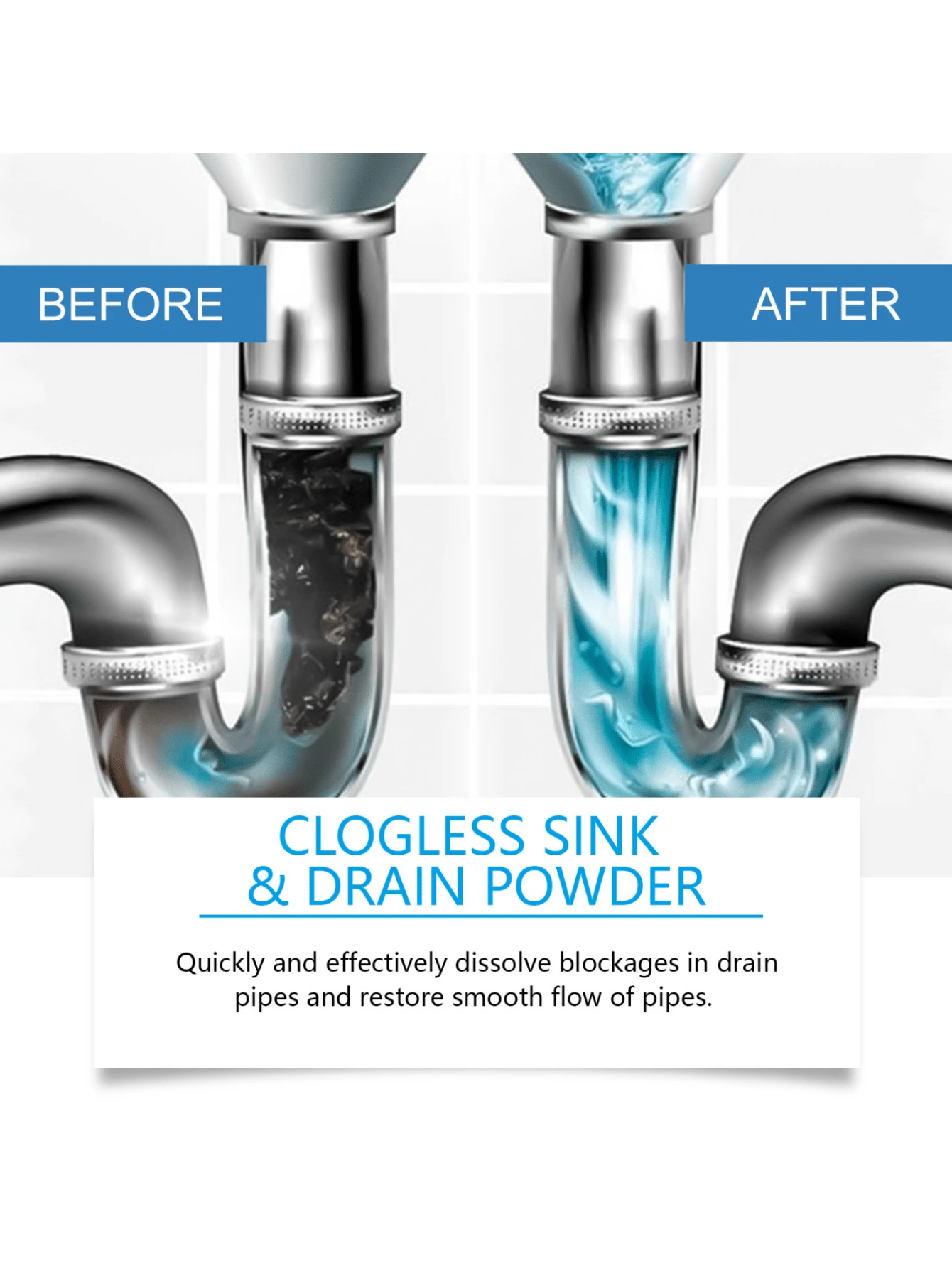 Pipe Dredging Cleaning Powder Cleans And Dissolves Drain Drain Oil ...