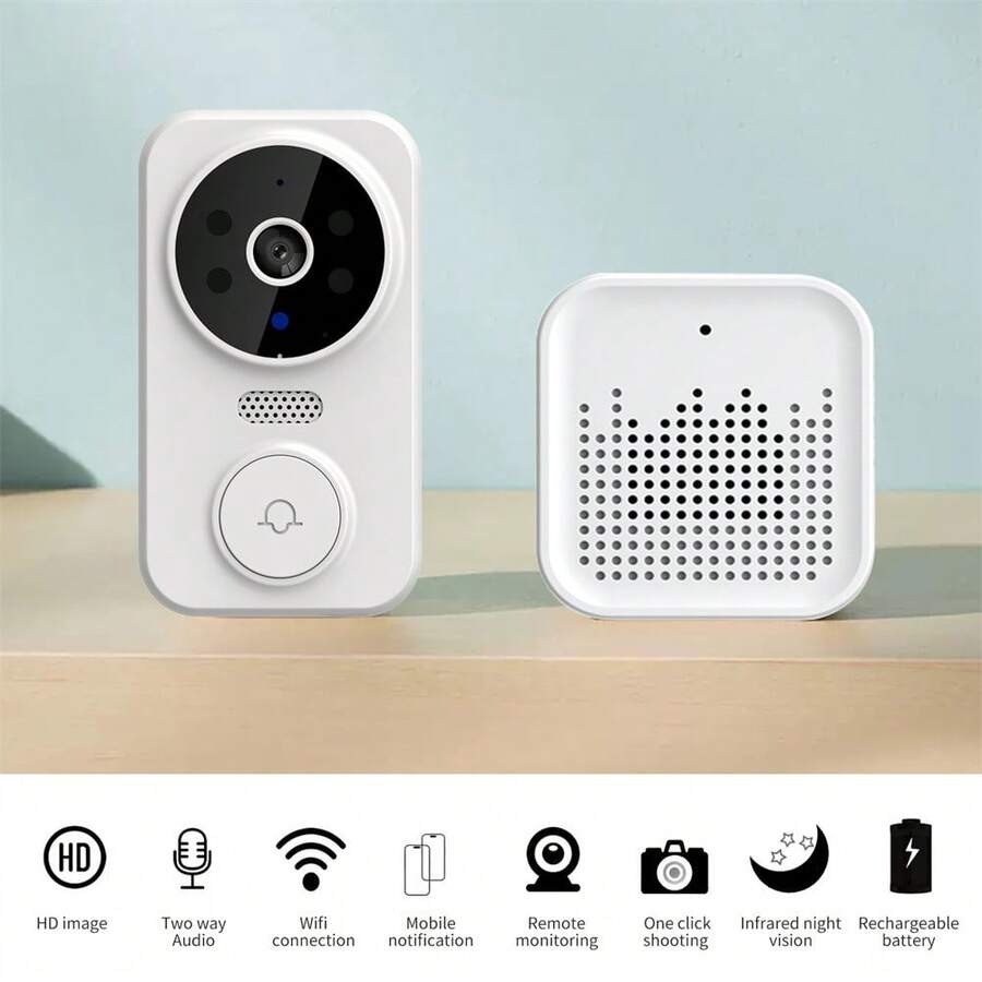 M8 Smart Visual Doorbell Two-Way Intercom Night Vision Remote Monitoring Security System Wifi ...