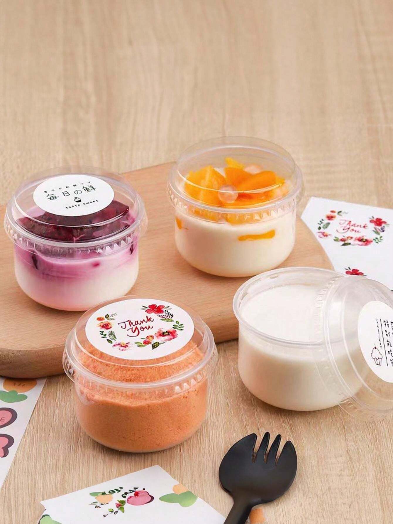 5pcs Transparent Yogurt Pudding Cups, Ice Cream Panna Cotta Mousse Cups ...