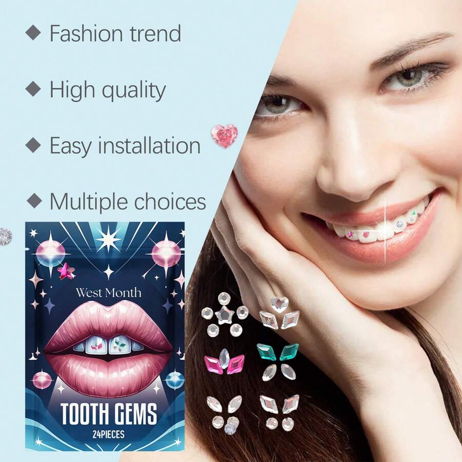 Crystal Dental Diamonds Decorate Teeth To Enhance Smile Brightness ...