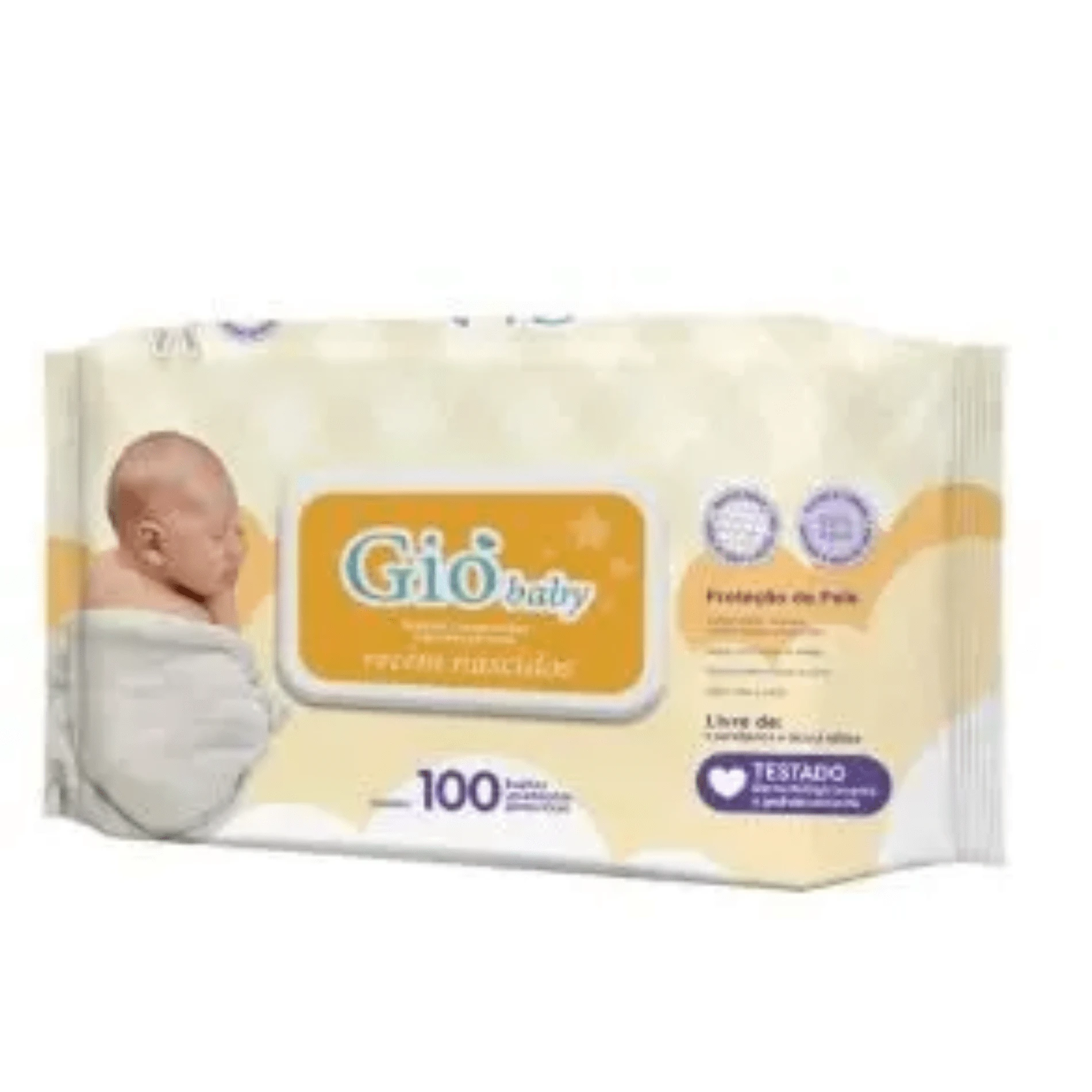 Kit com 6 Pacotes 100 folhas Lenço Umedecido Gio Baby Rn Envio Expreess ...