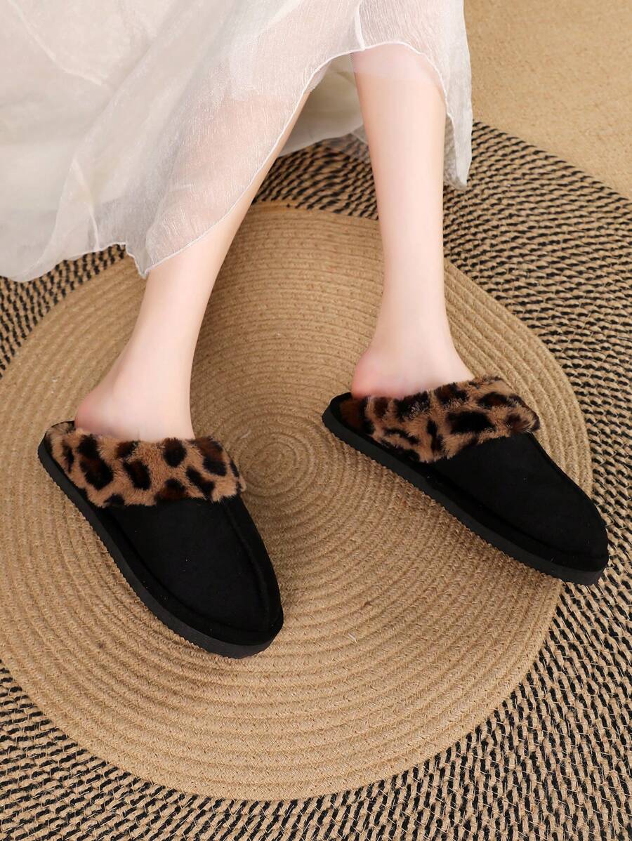 2024 New Casual Winter Comfy Warm Fluffy Slippers, Leopard Print Unisex ...