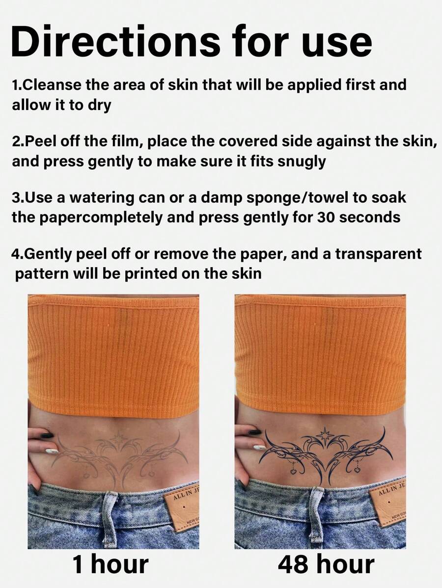 A Herbal Tattoo Sticker Waterproof, Long-Lasting, Non-Reflective, Niche ...