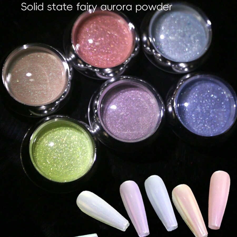 Moonlight Powder Nail Art Sky Mirror Magic Mirror Powder Gold Silver ...