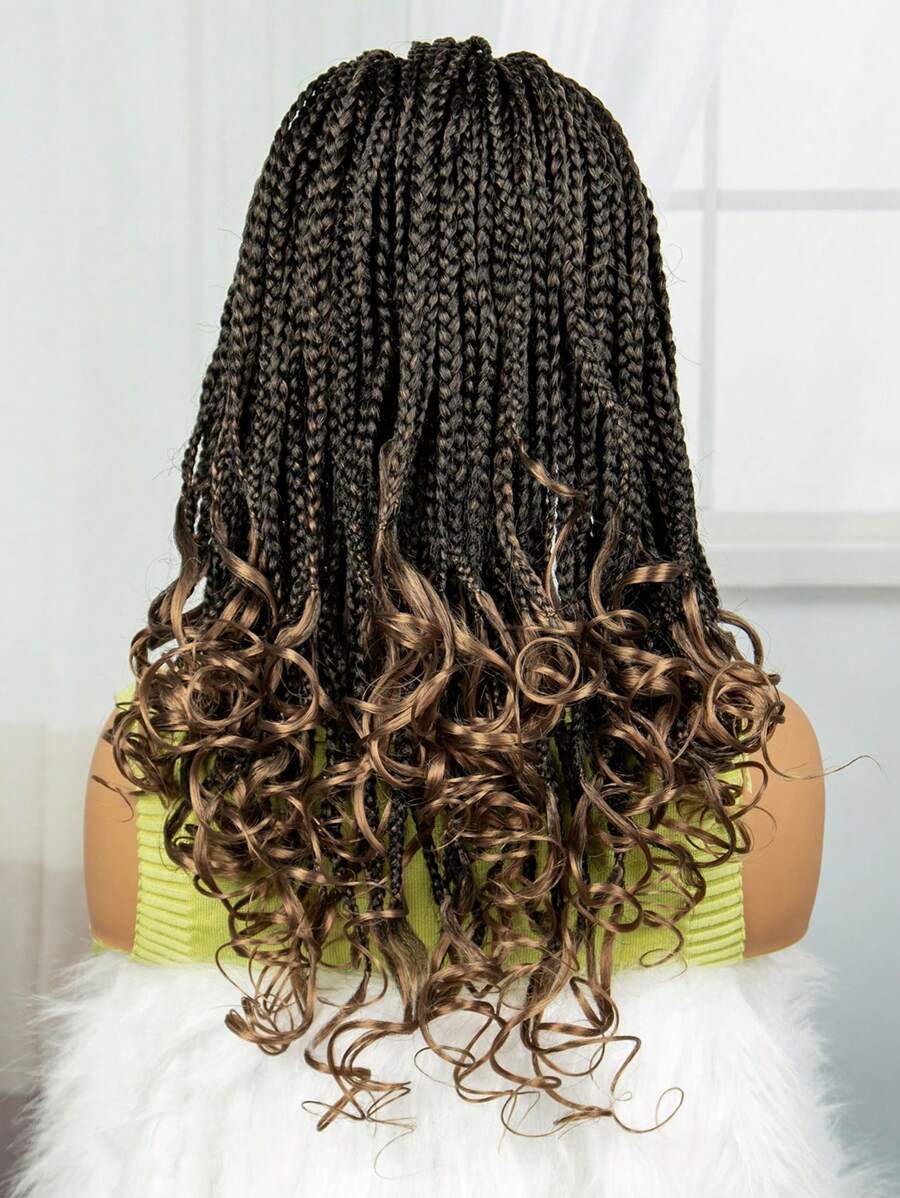 Braided Wigs For Black Women Synthetic Lace Front Wigs Square Knotless ...