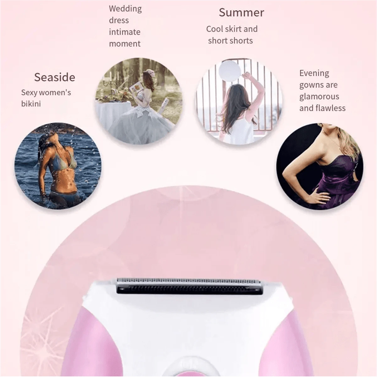 Rechargeable Lady Shaver Hair Remover Women Razor Cordless Facial Hair ...
