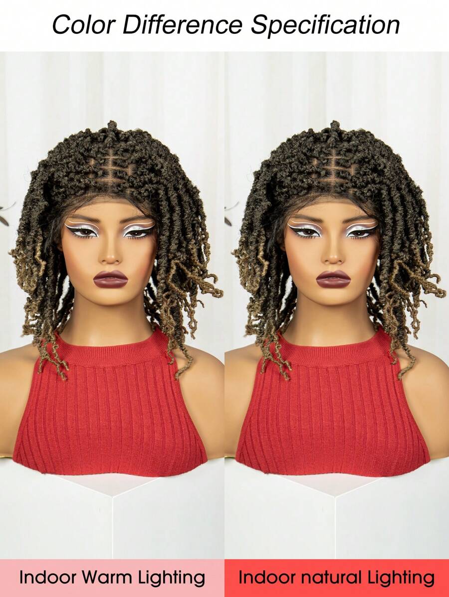 Short Bob Dreadlocks Square Knotless Braided Wigs Locs Crochet Braided ...