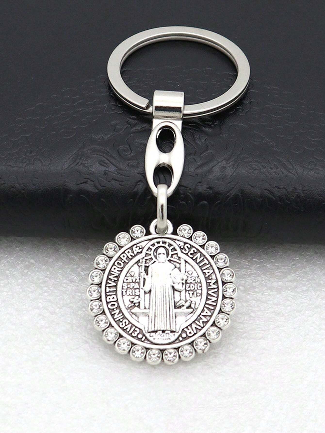 1 Piece Of St. Benedict Medal With St. Christopher Keychain, St ...