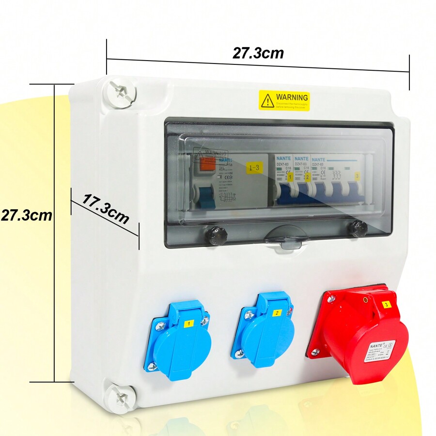 Jiubiaz Stromverteiler Baustromverteiler Verteiler Wandverteiler CEE Kraftstrom Steckdose IP44 ...