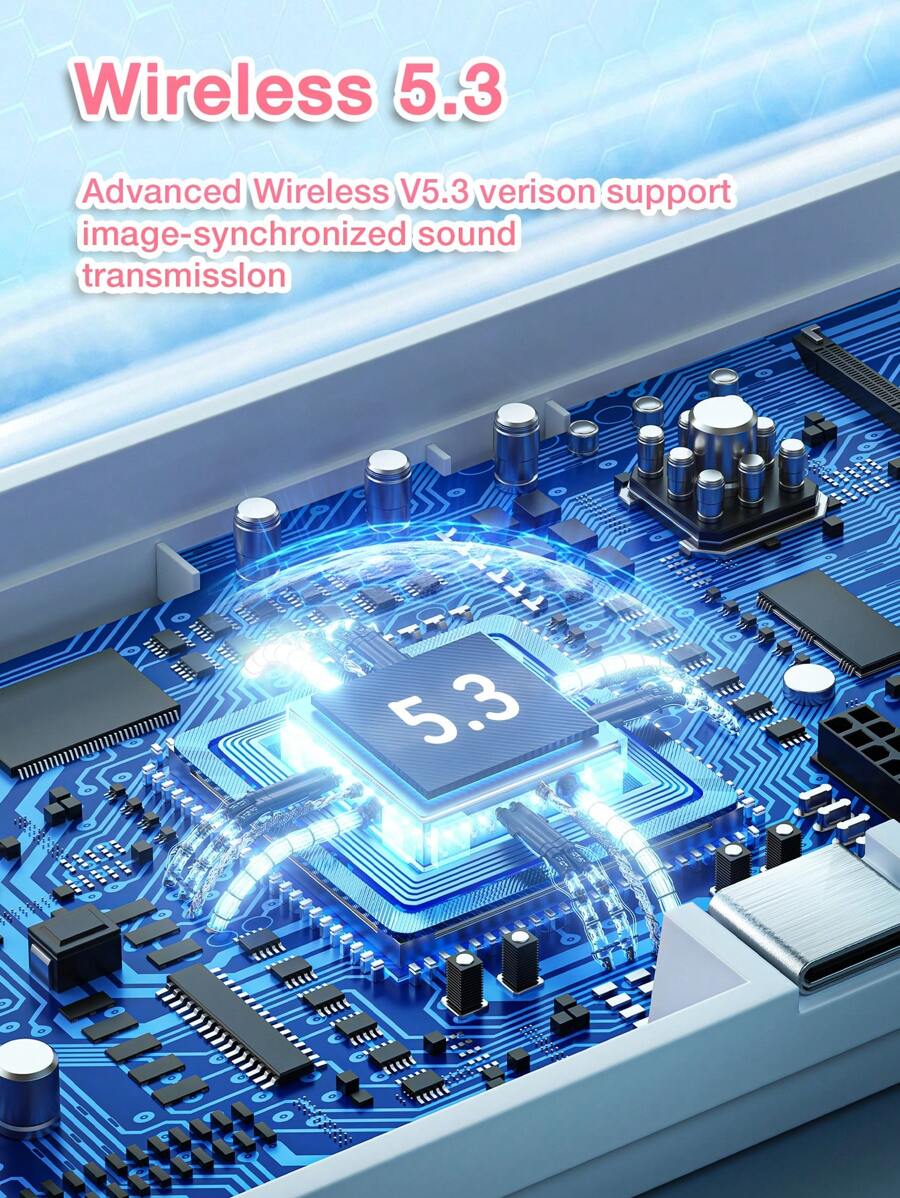 Wireless Earbuds, 2024 Wireless Headphones HiFi Stereo Earphones With ENC Noise Canceling Mic ...