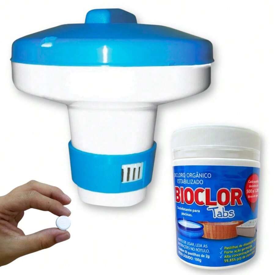 MINI CHLORINE TABLET KIT FOR SWIMMING POOL WITH 50 UNITS OF 2 G + MINI ...
