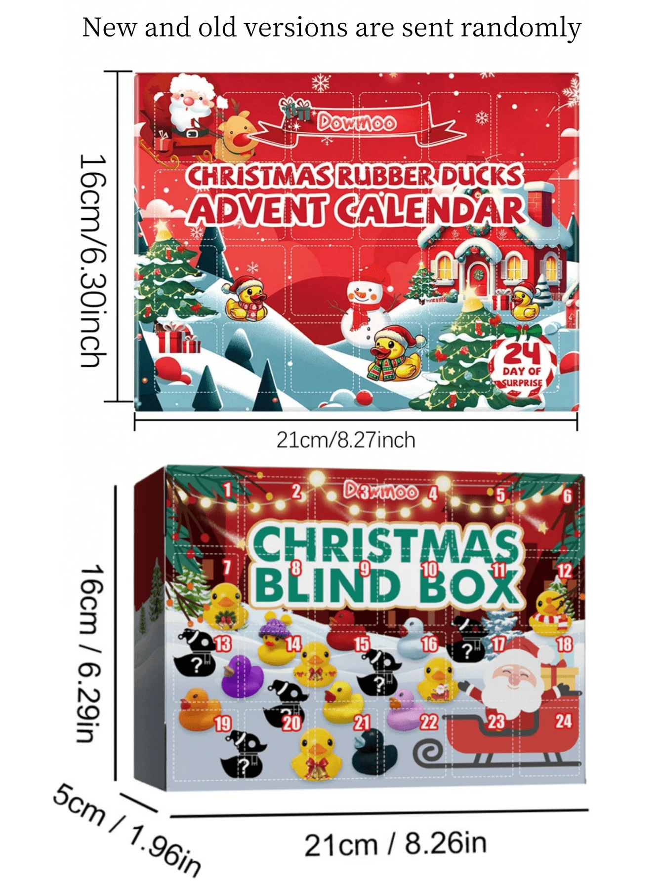 24-Piece Christmas Rubber Duck Advent Calendar - Blind Box Creative Toy ...