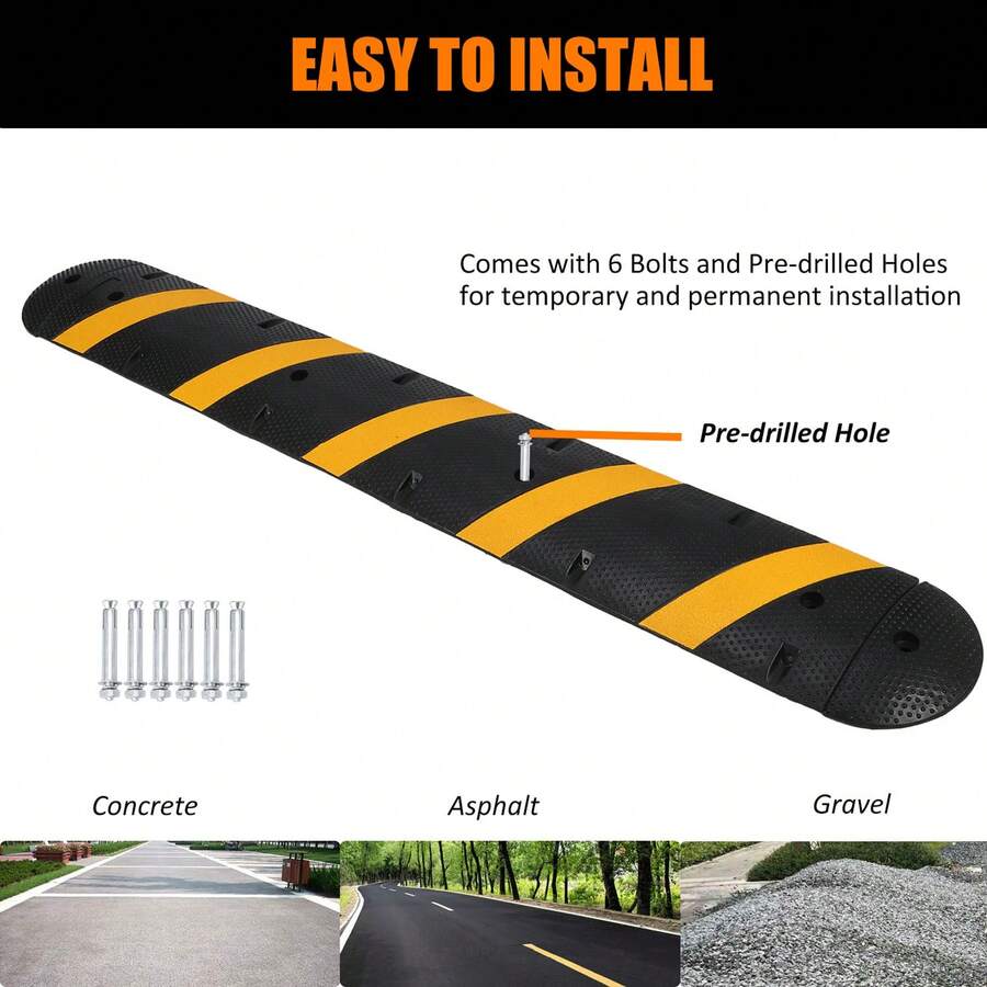 Speed Bump, 84" Rubber Speed Bumps, 2 Channel Modular Speed Hump ...