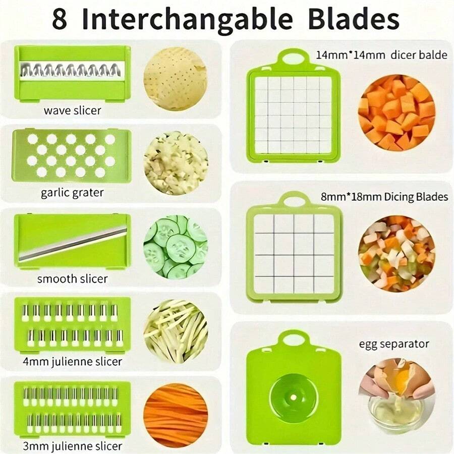 16pcs Vegetable Chopper Multifunctional Slicer, Kitchen Tool For Easy ...