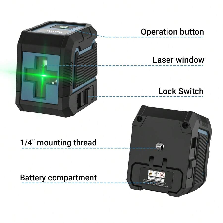1 Pc Laser Level, Green Beam Cross Laser Level, With Manual/Automatic ...