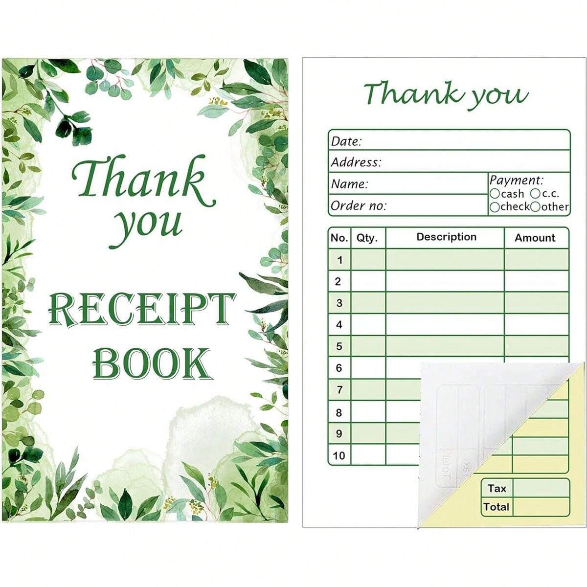 Thank You Receipt Book For Small Business Inch Receipt Book Order Forms ...