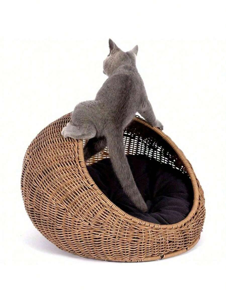 Cat Bed Dome For Medium Indoor Cats - A Covered Cat Hideaway Hut Of ...