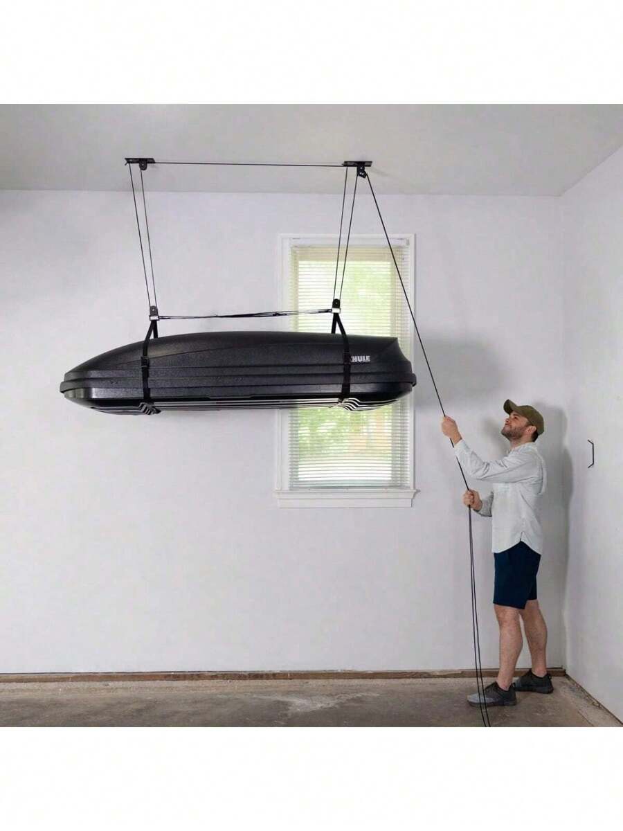 Ceiling Storage Hoist, Heavy Duty Holds 150 Lbs, Rooftop Carrier Garage ...