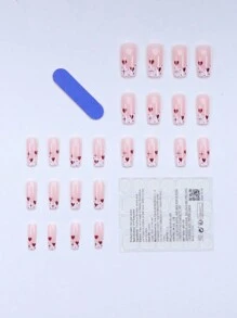 24pcs Set, Instantly Upgrade Your Manicure! Short Square False Nails ...