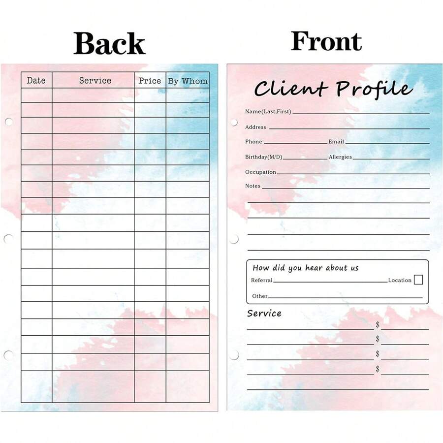 Customer Information Card Client Profile Cards - Client Contact Profile ...