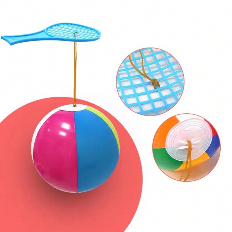 6 Color Inflatable Paddle Ball, Hand Clapping Bouncing Ball Game Toy ...