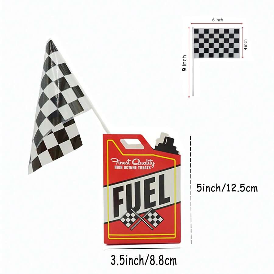 12 Pack Checkered Flag On Sticks, Flags For Race Car Birthday Party ...
